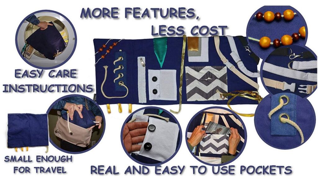 Memory Aid Fidget Sensory Pad with 13 Activities for Alzheimer's ...