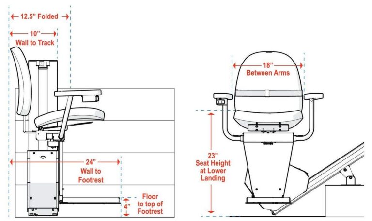 Universal Stair Lift - 350lb Capacity - Folds Flat to Wall - Includes ...
